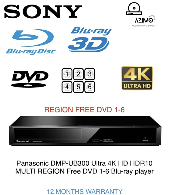 PANASONIC DMP-UB300 ULTRA 4K HD HDR10 MULTI REGIONE lettore Blu-ray ...