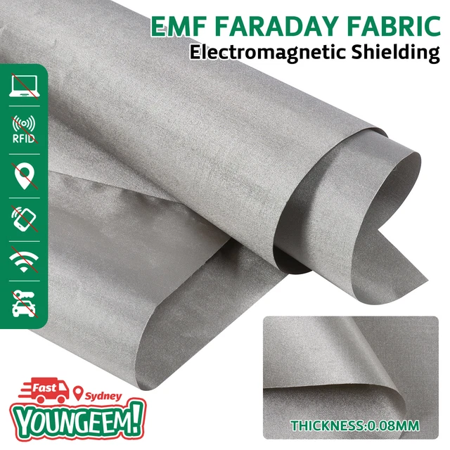 SIGNAL BLOCKING MATERIAL EMF RF-ID Shielding Fabric Faraday Cage Anti ...