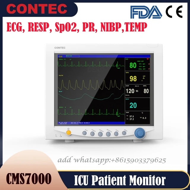 CMS7000C ICU VITAL Signs Patient Monitor 6-parameter+ECG,RESP,SpO2,PR ...