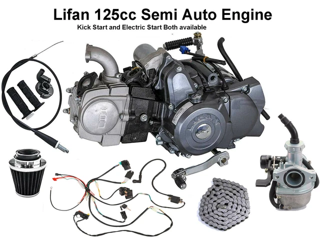 4 STROKE LIFAN 125cc Engine Motor Semi Auto For Honda Pit Dirt Bike Trail Postie $539.45 ...