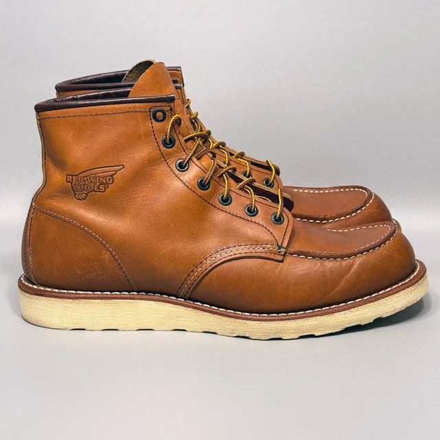 RED WING CLASSIC Moc Mens Size 11 Ankle Work Boots Brown Oro Legacy ...