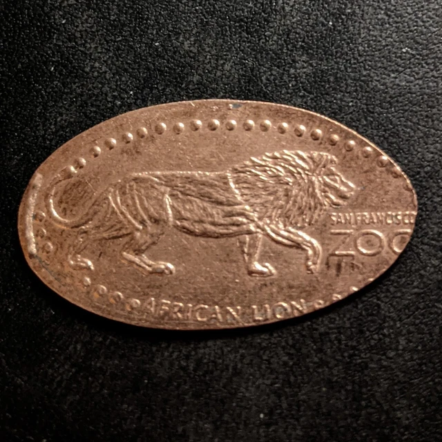 AFRICAN LION MALE San Francisco Zoo - Press Coin Elongated Penny ...