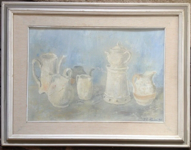 PAOLO PERINI ACQUERELLO Natura Morta Vasi E Bottiglie 1970 Telaio Di ...