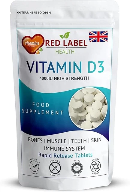 VITAMIN D3 4000 IU, Pack of 400 Vitamin D Tablets (1+ Year Supply ...