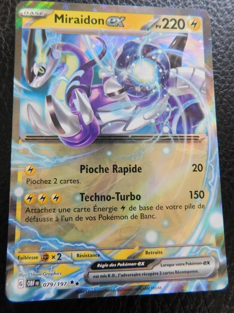 CARTE POKEMON MIRAIDON ex 079/197 flammes obsidiennes vf (port groupé ...