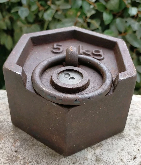 ANCIEN POIDS 5KG Hexagonal en Fonte pour Balance EUR 15,00 - PicClick FR