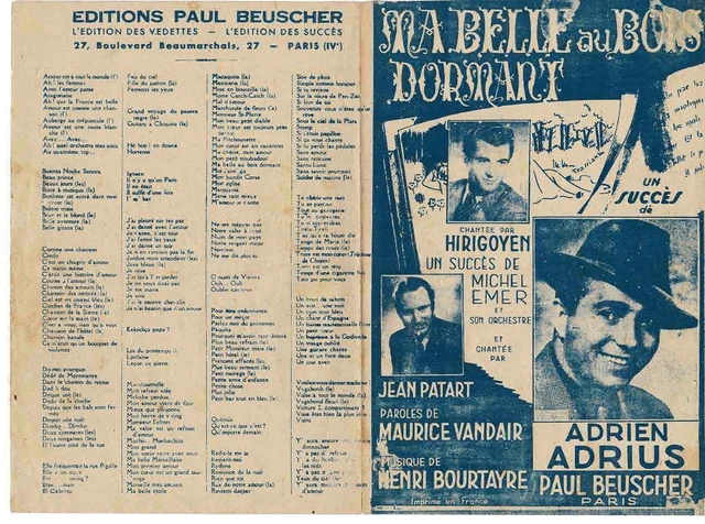 ANCIENNE PARTITION MA Belle au Bois Dormant 1944 Michel Emer EUR 3,90 ... ANCIENNE PARTITION MA Belle au Bois Dormant 1944 Michel Emer EUR 3,90 ...