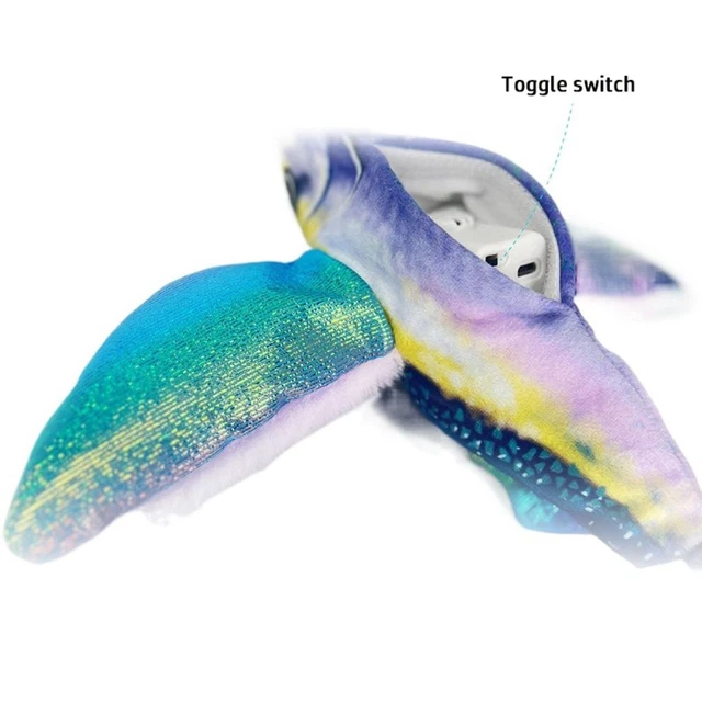 PLUSH ELECTRIC FLYING Fish Cat Toy USB Interactive Cat Toy Indoor Cats ...