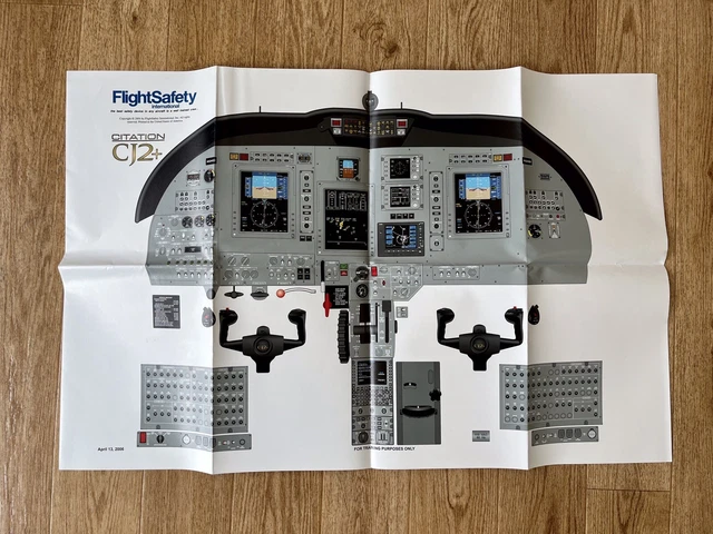 FLIGHT SAFETY CESSNA/CITATION CJ2 Cockpit Layout Poster 36”x22” Pilot ...