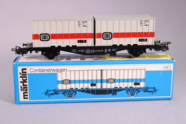 ZD231 MARKLIN TRAIN Ho 4664 Wagon porte container DB container car EUR ...