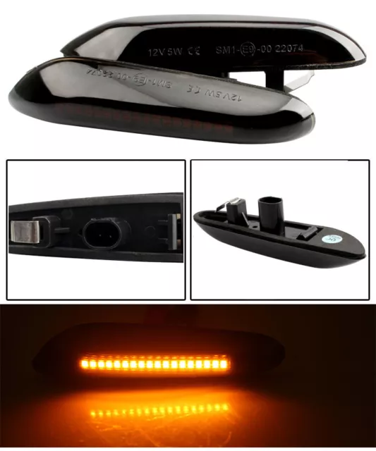 2 REPETITEUR LED Pour BMW SERIE 1 E81 E82 E87 E88 3 E90 E91 E92 E93 E46 LCI NOIR EUR 14,39 ...