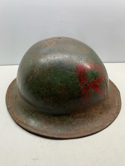ORIGINAL BRITISH ARMY Mk1* Brodie Helmet - WW1 / WW2 Combat Sevice ...