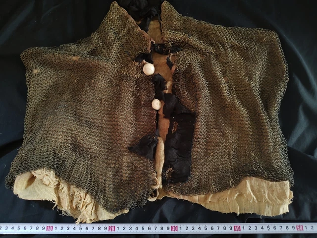 ANTIQUE CHAIN ARMOUR battle Japanese SAMURAI YOROI Chain Armer, EDO Era ...