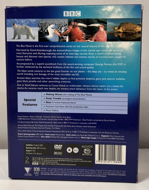 THE BLUE PLANET Narrated by David Attenborough (DVD, 2005, R4 ...