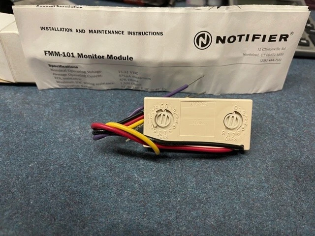 NOTIFIER FMM-101 ADDRESSABLE Fire Alarm Mini Monitor Module £25.69 ...