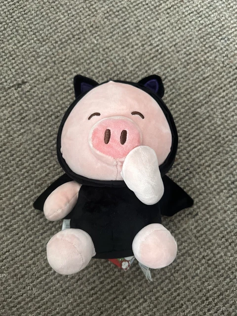 MINISO PIGGY WITH Hoodie Pig in Bat Costume Soft Plush Toy Black Pink ...