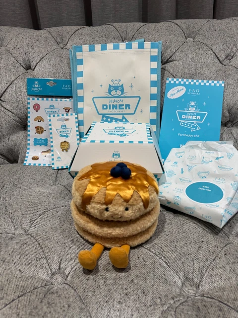 JELLYCAT AMUSEABLES PANCAKE -FAO Schwarz NYC Diner Exclusive (Full Set ...