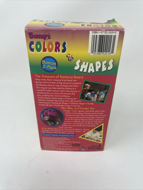 BARNEY - BARNEYS Colors & Shapes VHS 1997 2 Tape Set Great Condition ...