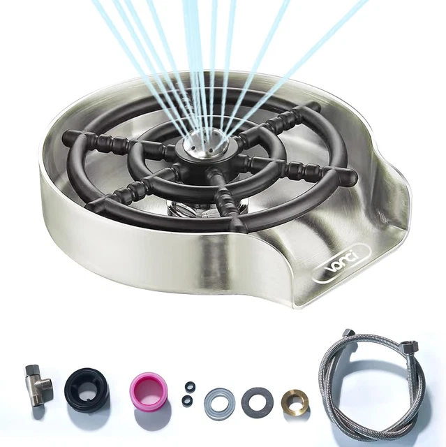 STAINLESS STEEL CUP Washer for Sink, Glass Rinser for Kitchen Sink ...