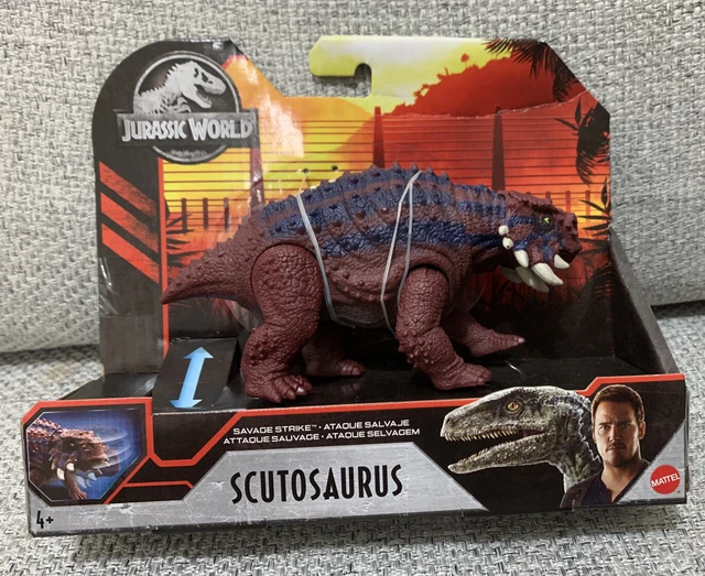 JURASSIC WORLD SCUTOSAURUS Savage Strike Mattel Dinosaur Figure £40.01 ...