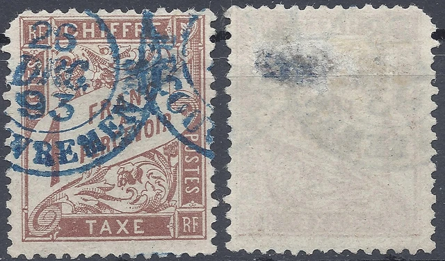 FRANCIA FRANCOBOLLO TASSA Tipo Duval N°25 cancellato CAD Blu EUR 9,82 ...