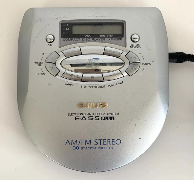 AIWA XP-R100 PORTABLE CD Player AM/FM Stereo 30 Radio EASS Plus ...