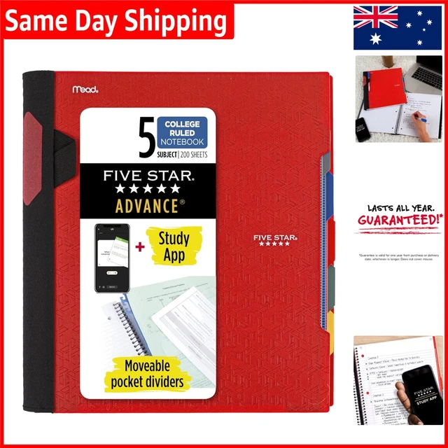 200-SHEET ADVANCE NOTEBOOK with Movable Dividers - Fire Red, Perfect ...