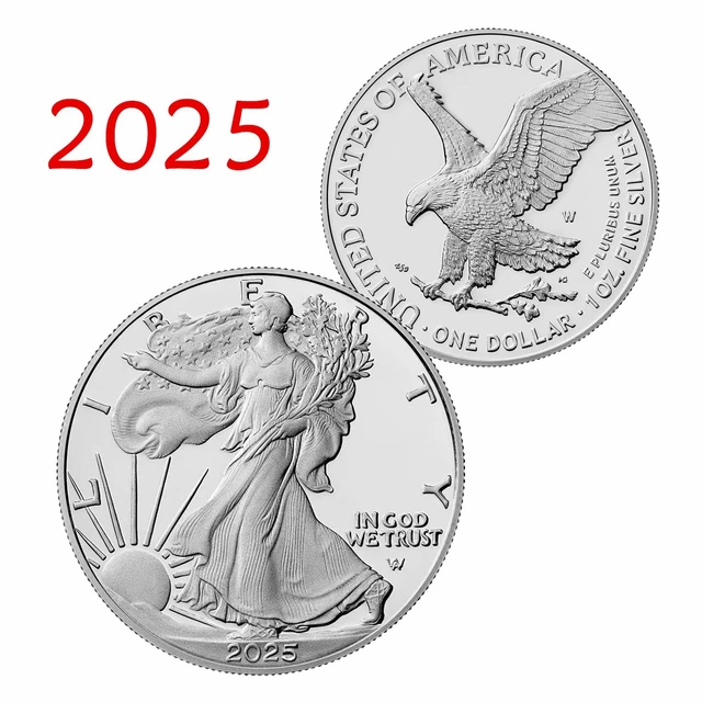 2025-2024-2023-2022-2021 USA One Dollar Silbermünze American Eagle ...