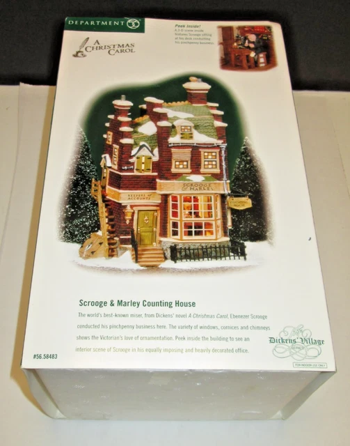 DEPT 56 EBENEZER SCROOGE & MARLEY COUNTING HOUSE Dickens Village Boxed ...