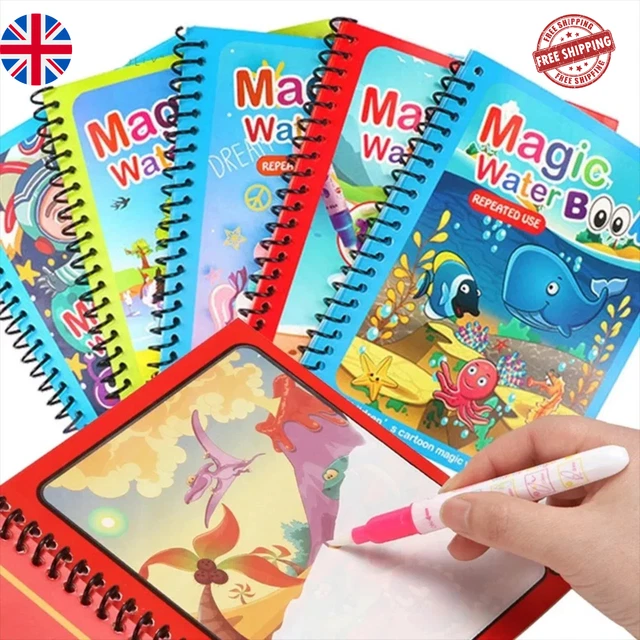 1P REUSABLE WATER Drawing Book Mess-Free Magic Painting Pad & Pen for ...