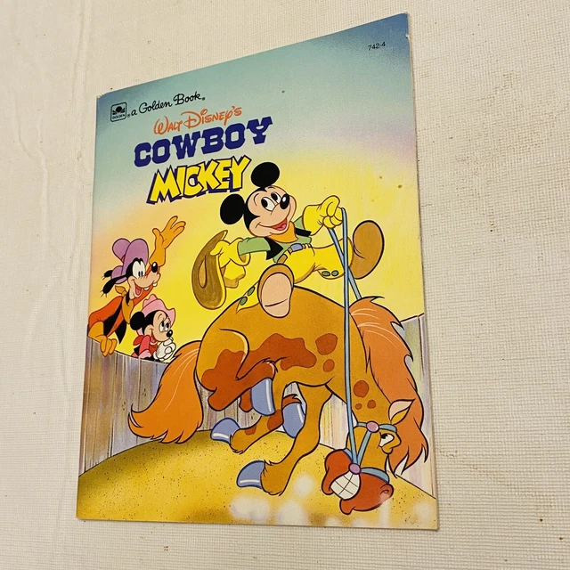 DISNEY'S COWBOY MICKEY Mouse Little Golden Book Vintage 1990 Children's ...