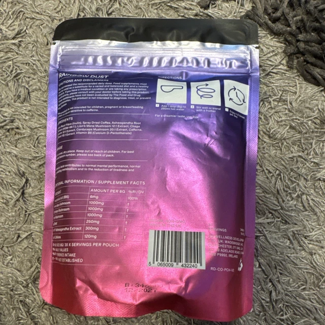 SPACEGOODS RAINBOW DUST + Adaptogen Super Blend 240G Coffee Flavour Exp ...