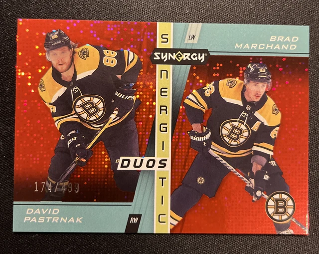 2021 UD SYNERGY synergistische Duos Red Brad Marchand David Pastrnak ...