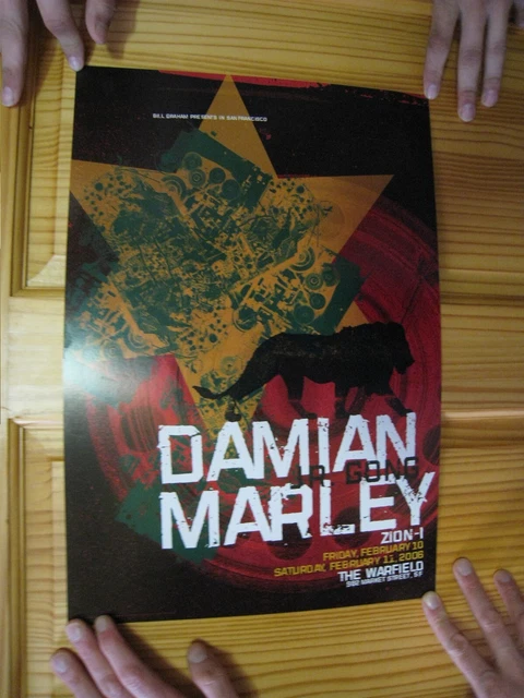 DAMIAN MARLEY AFFICHE Bob Son Fillmore Jamaïcain Lion Février 10 11 ...