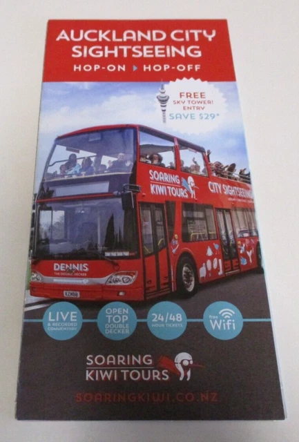 AUCKLAND CITY SIGHTSEEING - Hop-On Hop-Off Bus - Brochure and Map - New ...