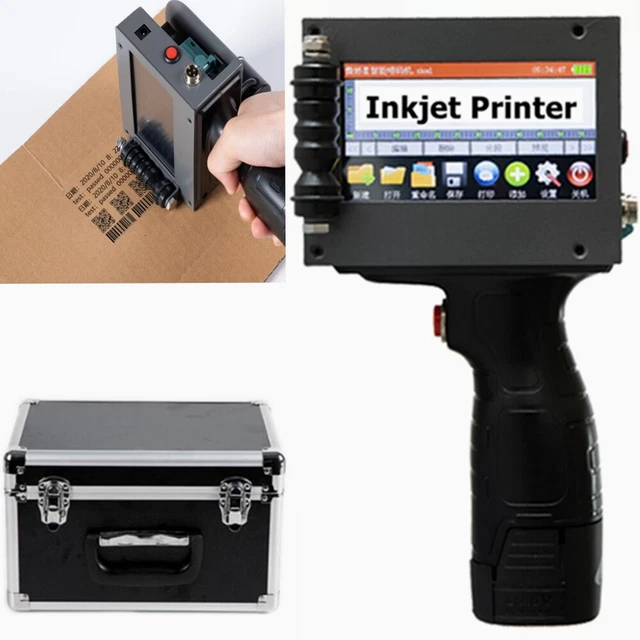 SMART HANDHELD INKJET printer Date/QR code/LOGO/ quick print w/Metal ...