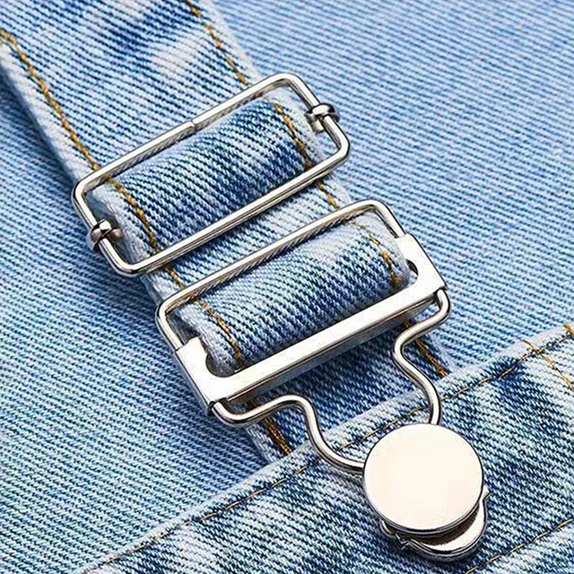DUNGAREE FASTENERS CLIP Brace Buckles With Jeans Buttons Set For Denims ...