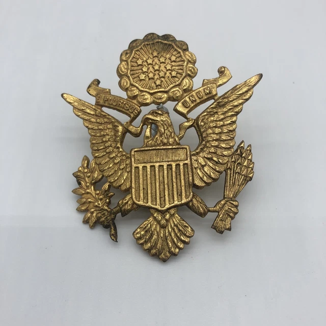 WW2 US ARMY Enlisted Man's Hat Cap Badge Pin Emblem SB £23.58 - PicClick UK