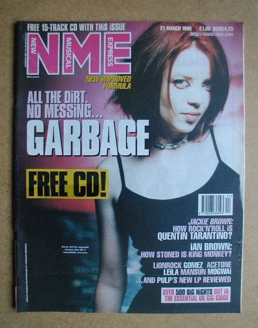 NME. 21 MARCH, 1998. Garbage, Quentin Tarantino, Ian Brown etc £5.99 ...