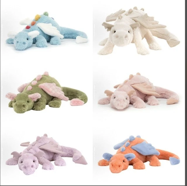 JELLYCAT SNOW DRAGON 50CM Soft Toy Fluffy Plush with Original Tags ...