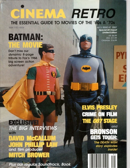 CINEMA RETRO UK Magazine Issue #7 BATMAN THE MOVIE ADAM WEST BURT WARD ...