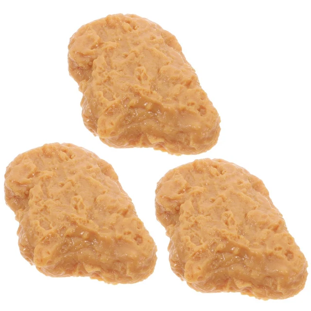 3PCS FAKE CHICKEN Model Realistic Food Props Simulation Fried Chicken ...