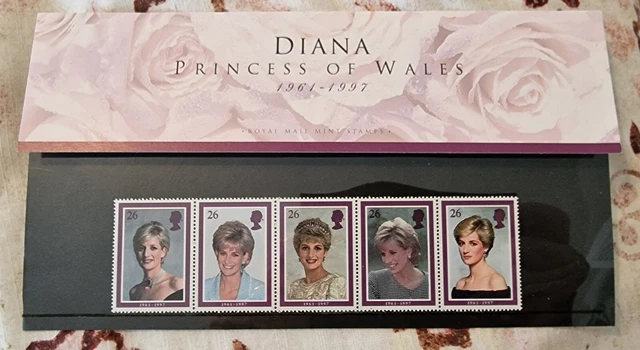 DIANA PRINCESS OF Wales mint set 5 Royal Mail stamps commemorative ...