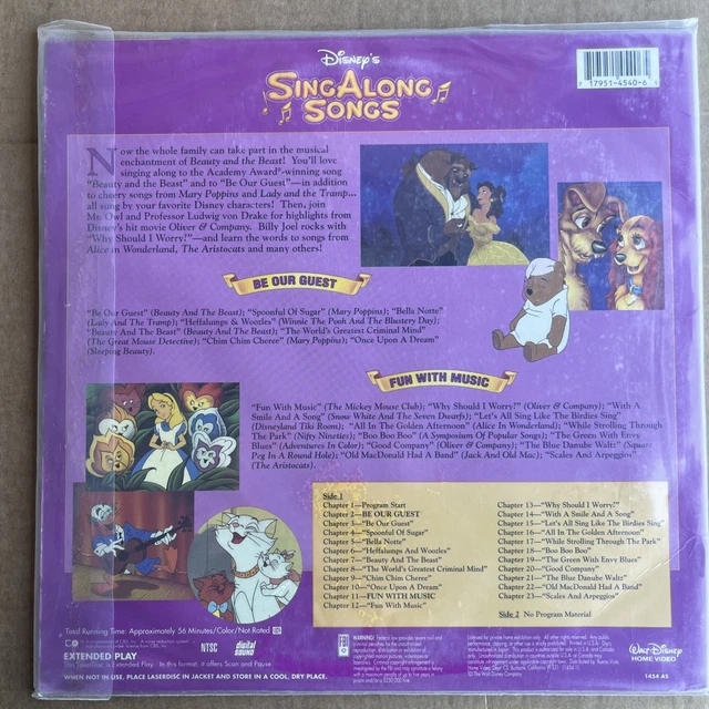 WALT DISNEY'S SING Along Songs "Be Our Guest & Fun w/ Music Laserdisc £ ...