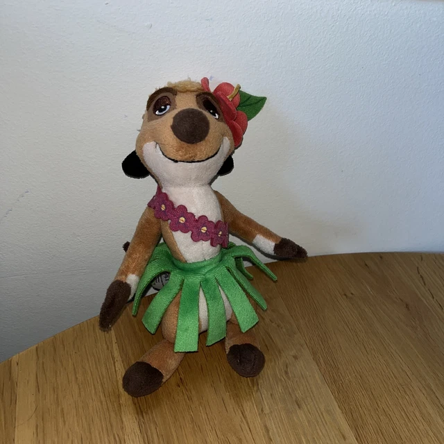 THE LION KING Timon Meerkat Disney Store Exclusive Hula Hawaii 8" Soft ...