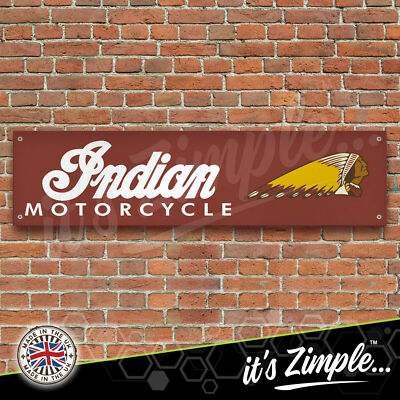 INDIAN MOTORCYCLES BANNER Garage Workshop PVC Sign Car Display £10.99 ...
