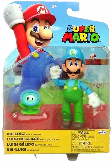 SUPER MARIO ICE Luigi With Ice Flower, 4" Action Figure Jakks Pacific £ ...