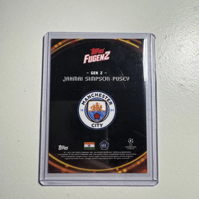 2025-26 TOPPS FUGENZ Jahmai Simpson-Pusey Gen Z RC /50 - Manchester ...
