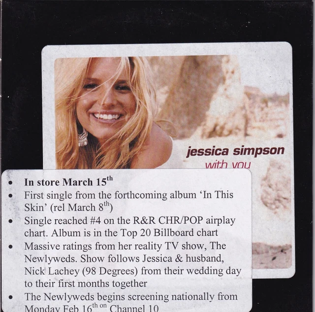 JESSICA SIMPSON WITH You rare Promotional CD single 2003 In this skin ...