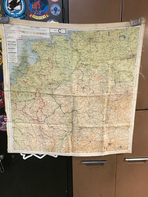 RARE WW2 FRANCE/GERMANY airman marked escape map. 91st bomb group? $550 ...